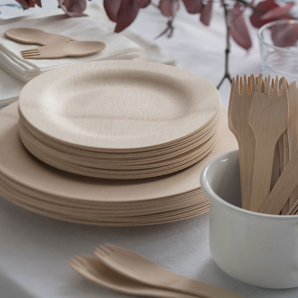 Veneerware® Bamboo Compostable Plates & Utensils in Bulk – bambuWholesale